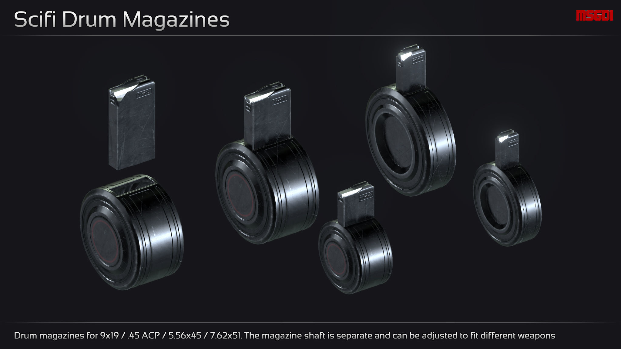 3D model Scifi Modular Weapon Attachments VR / AR / low-poly | CGTrader
