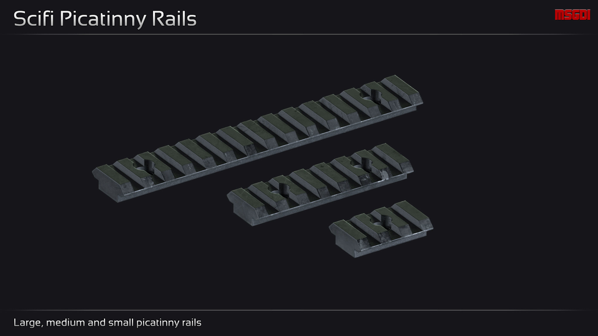 3D model Scifi Modular Weapon Attachments VR / AR / low-poly | CGTrader