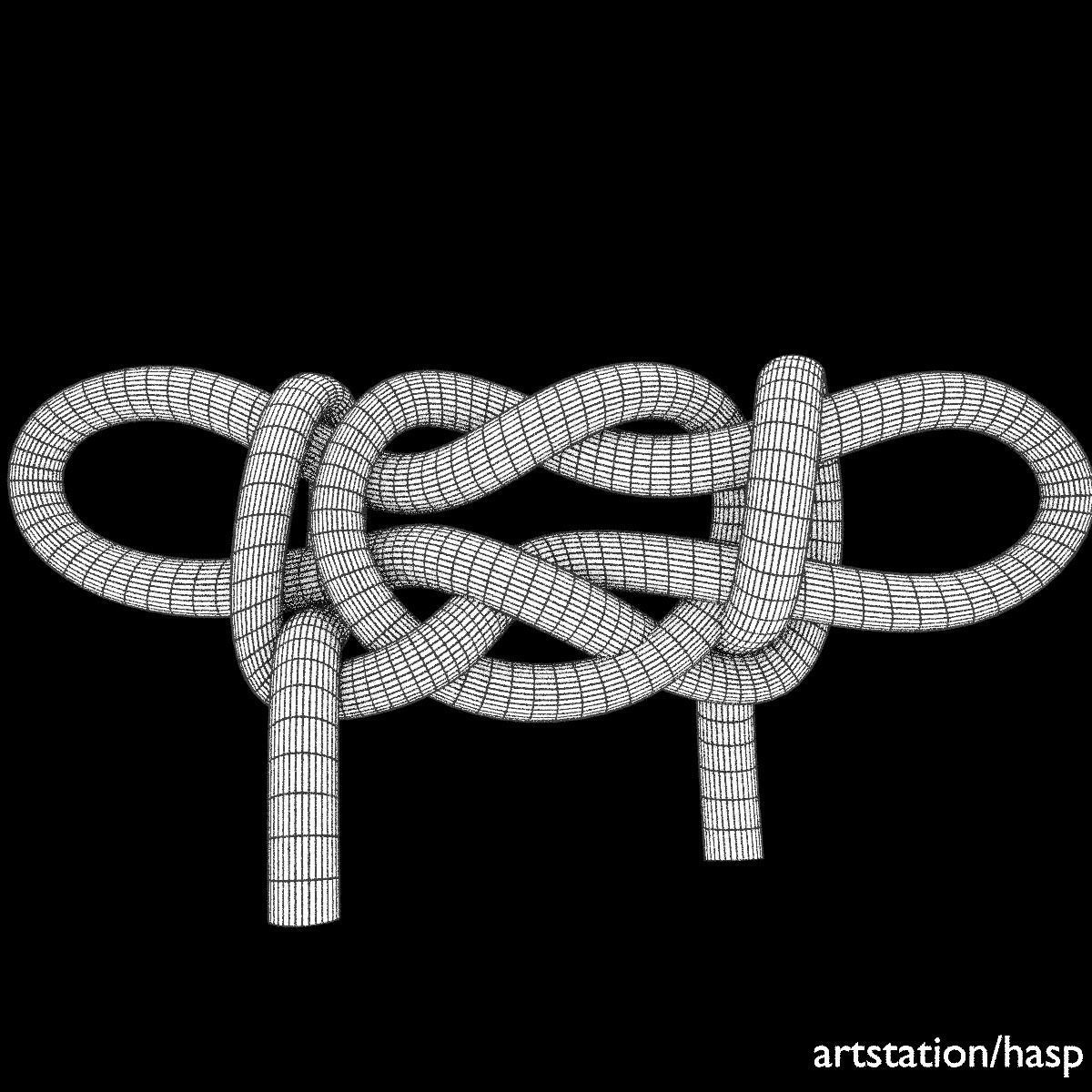 firemans chair knot 3D model | CGTrader