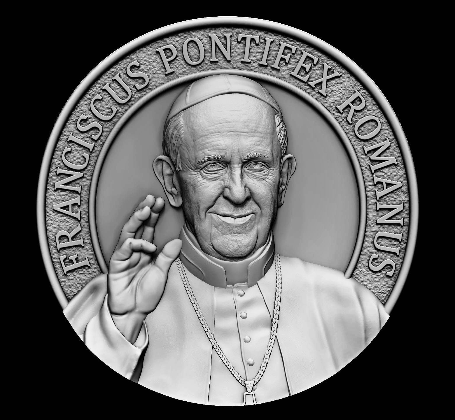 Pope Francis Medallion v1 3D model 3D printable | CGTrader