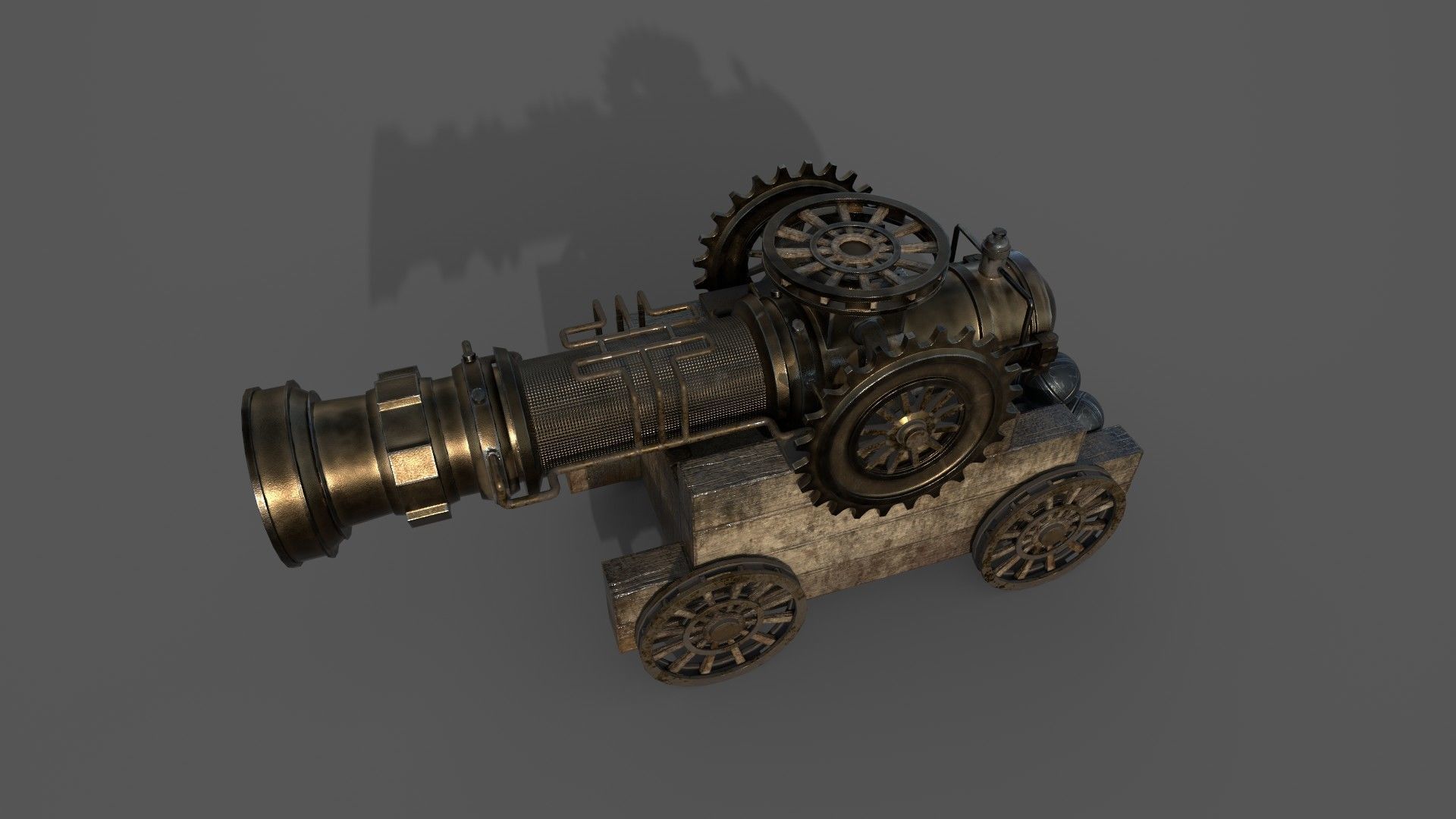 3D model Steampunk Cannon Low Poly 3D model VR / AR / low-poly | CGTrader