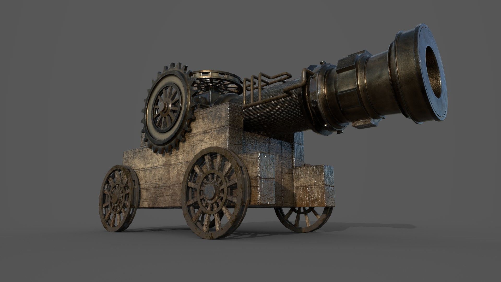 3D model Steampunk Cannon Low Poly 3D model VR / AR / low-poly | CGTrader