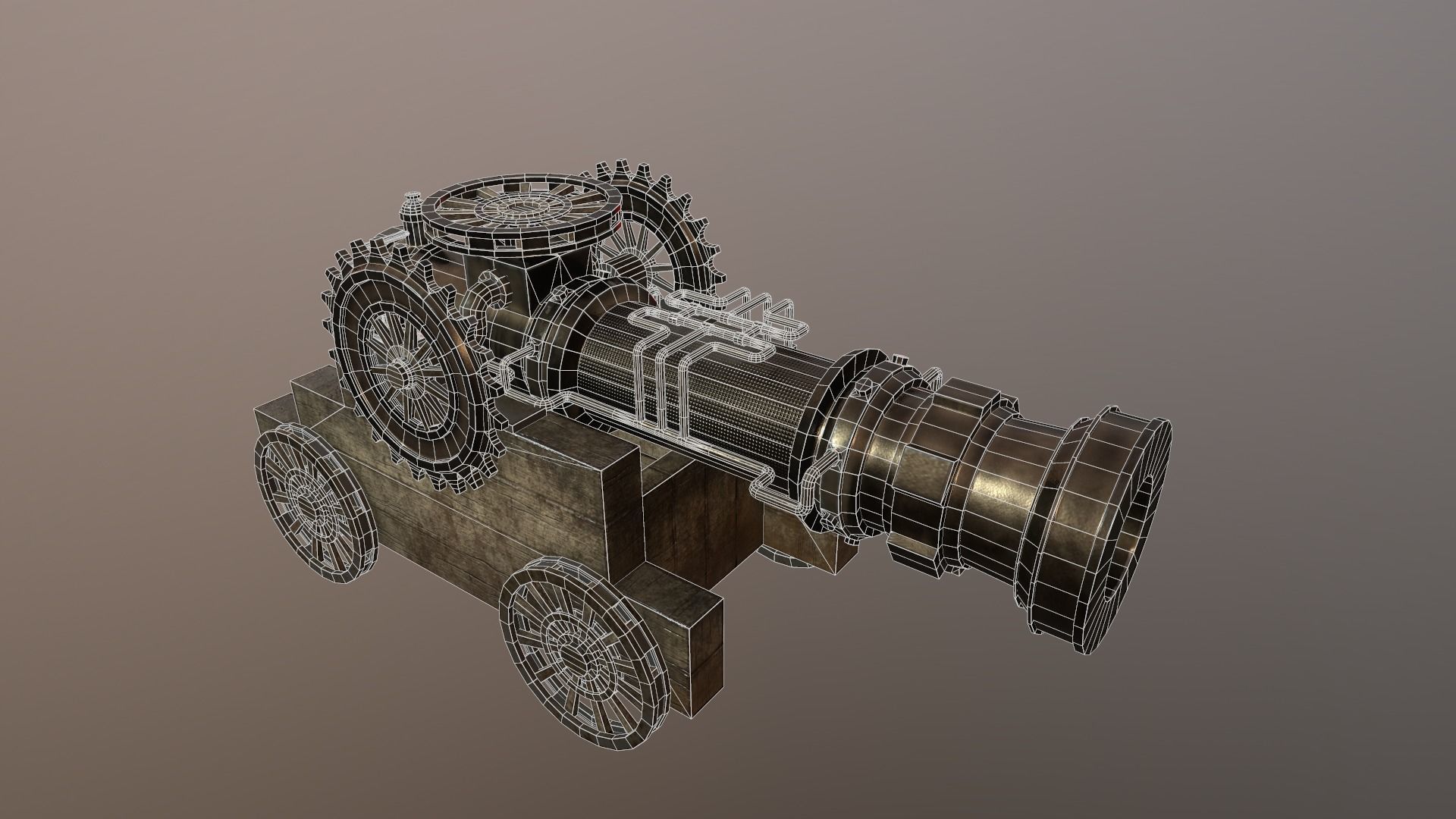 3D model Steampunk Cannon Low Poly 3D model VR / AR / low-poly | CGTrader