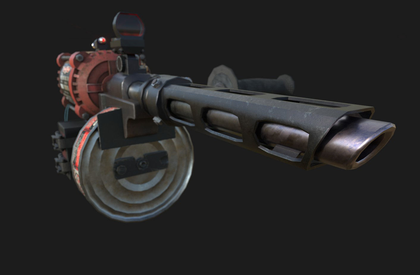 3D model Postapocalyptic Machine Gun VR / AR / low-poly | CGTrader