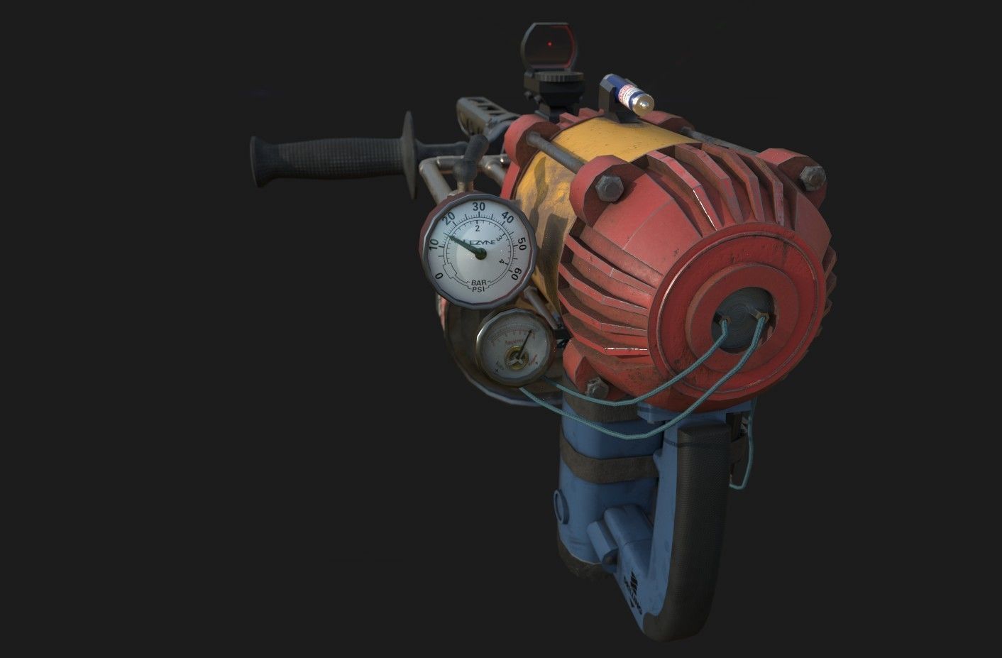 3D model Postapocalyptic Machine Gun VR / AR / low-poly | CGTrader