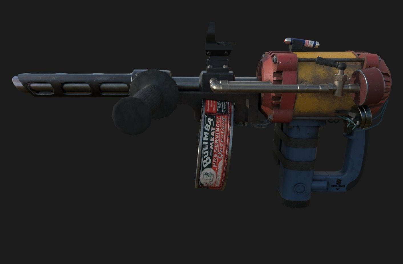 3D model Postapocalyptic Machine Gun VR / AR / low-poly | CGTrader