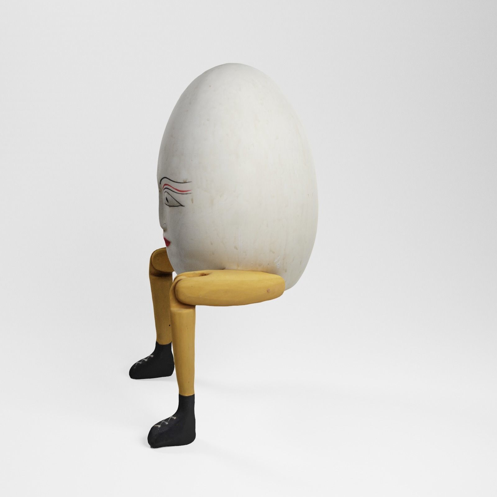 Sitting Wooden Figure Humpty Dumpty 3d scan 3D model | CGTrader
