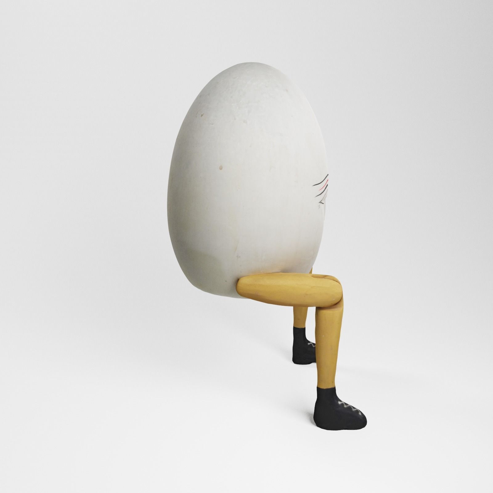 Sitting Wooden Figure Humpty Dumpty 3d scan 3D model | CGTrader