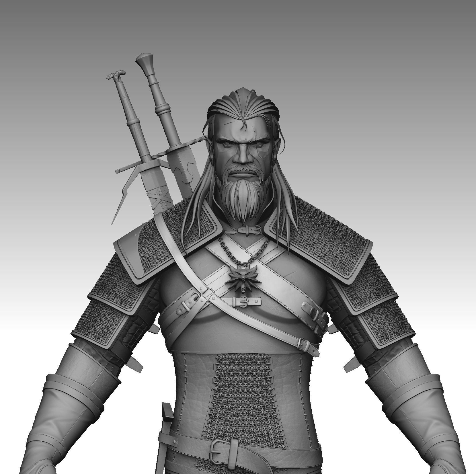 3D model Stylized character from The Witcher 3 game PBR lowpoly ...