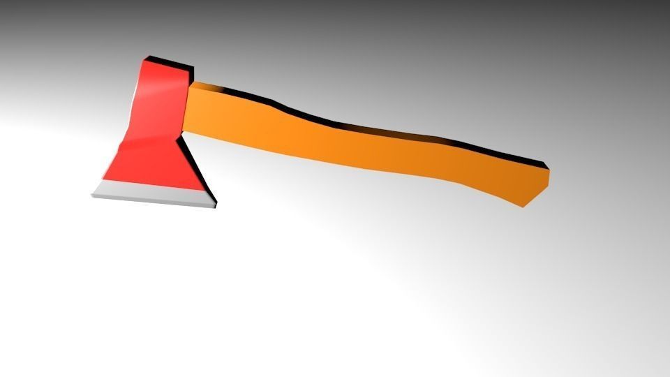 High-Poly Axe with ribbon free 3D model | CGTrader