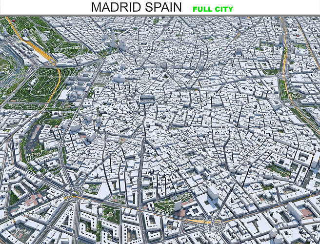 3D model Madrid City in Spain VR / AR / low-poly | CGTrader