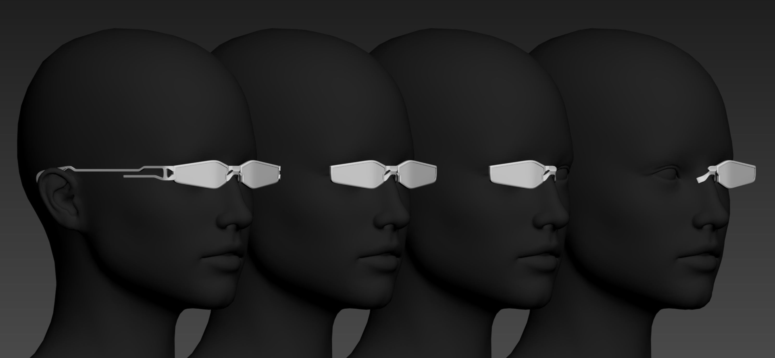 HighPoly Set of two Glasses and two Monocle 3D model | CGTrader