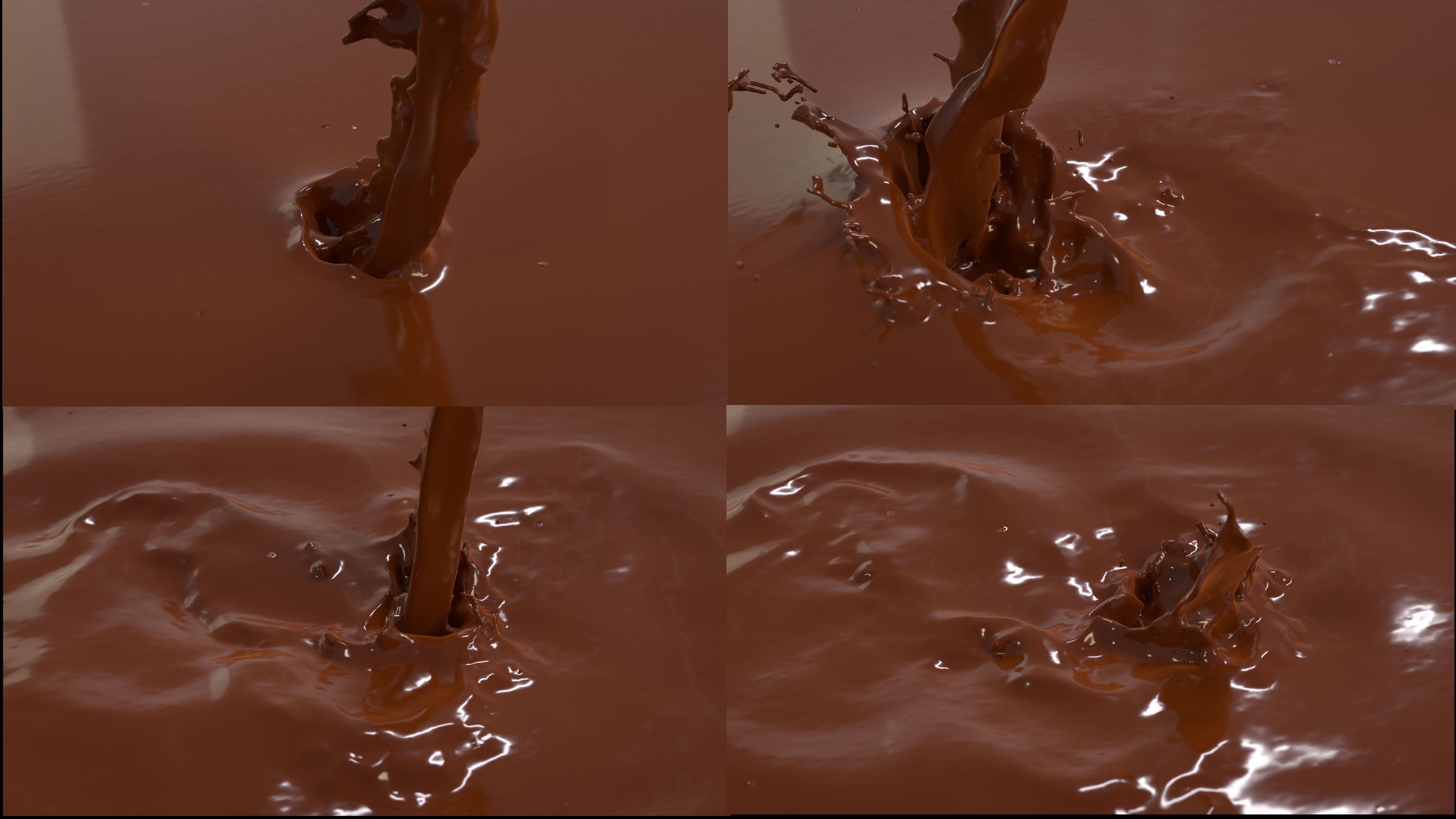 Pouring Milk Chocolate Animated Splash 3D model animated | CGTrader