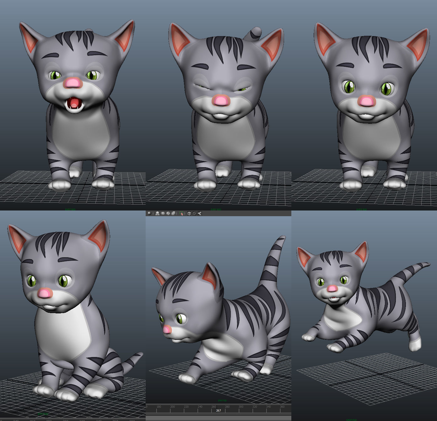 3D model Cartoon Cat Animated VR / AR / low-poly rigged animated | CGTrader