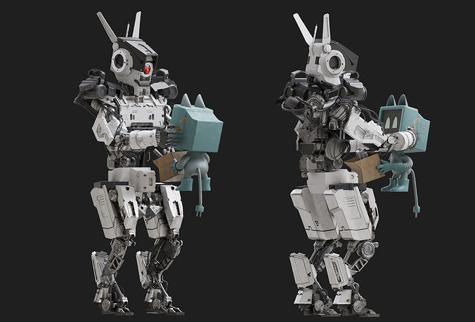 3D model Robot two robots VR / AR / low-poly | CGTrader