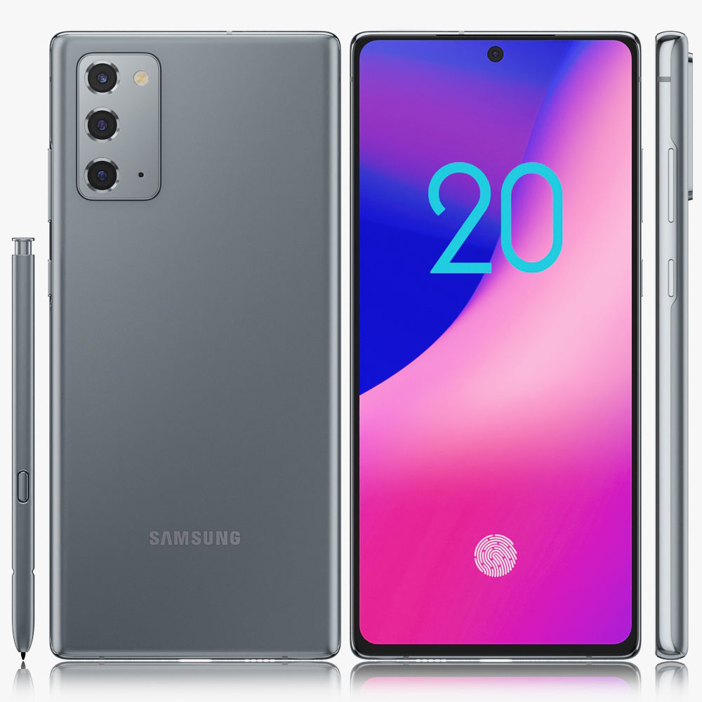 Samsung Galaxy Note 20 gray 3D model | CGTrader
