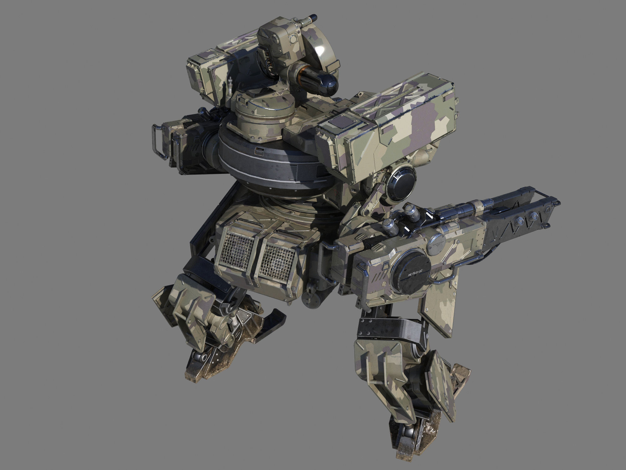 Mech-Tank 2 3D model animated rigged | CGTrader