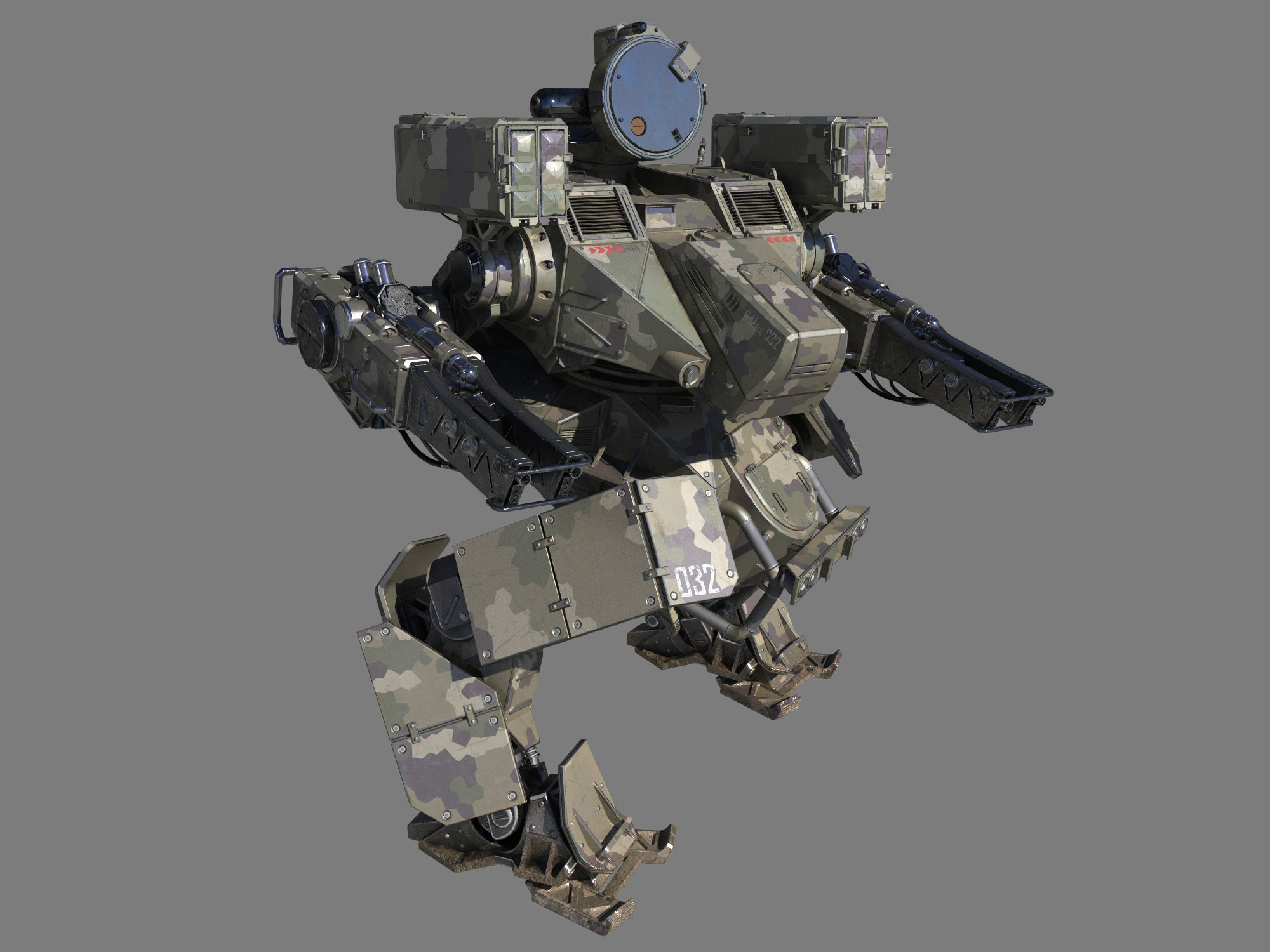 Mech-Tank 2 armored robot 3D model animated rigged | CGTrader