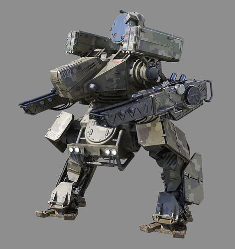 Mech-Tank 2 armored robot 3D model animated rigged | CGTrader