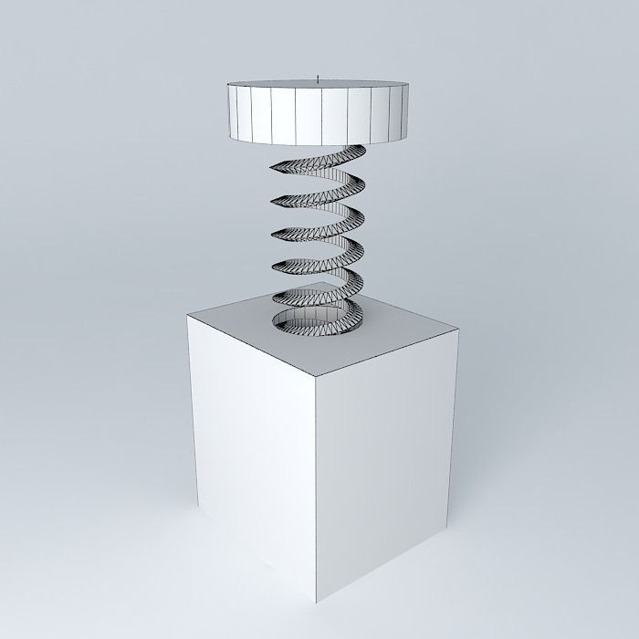 Screw cube with spring free 3D model | CGTrader