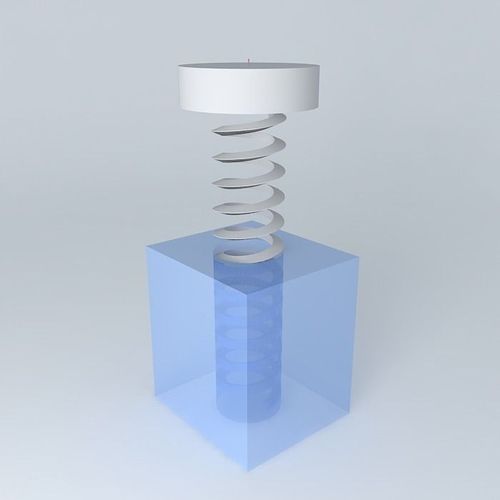 Screw cube with spring free 3D model | CGTrader