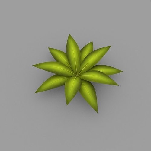 3D model Stylized Low Poly Leaf Plant 3D Model VR / AR / low-poly ...
