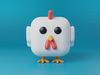 Cute cartoon Chicken 3d cube stylized Character animal 3D model 3D ...