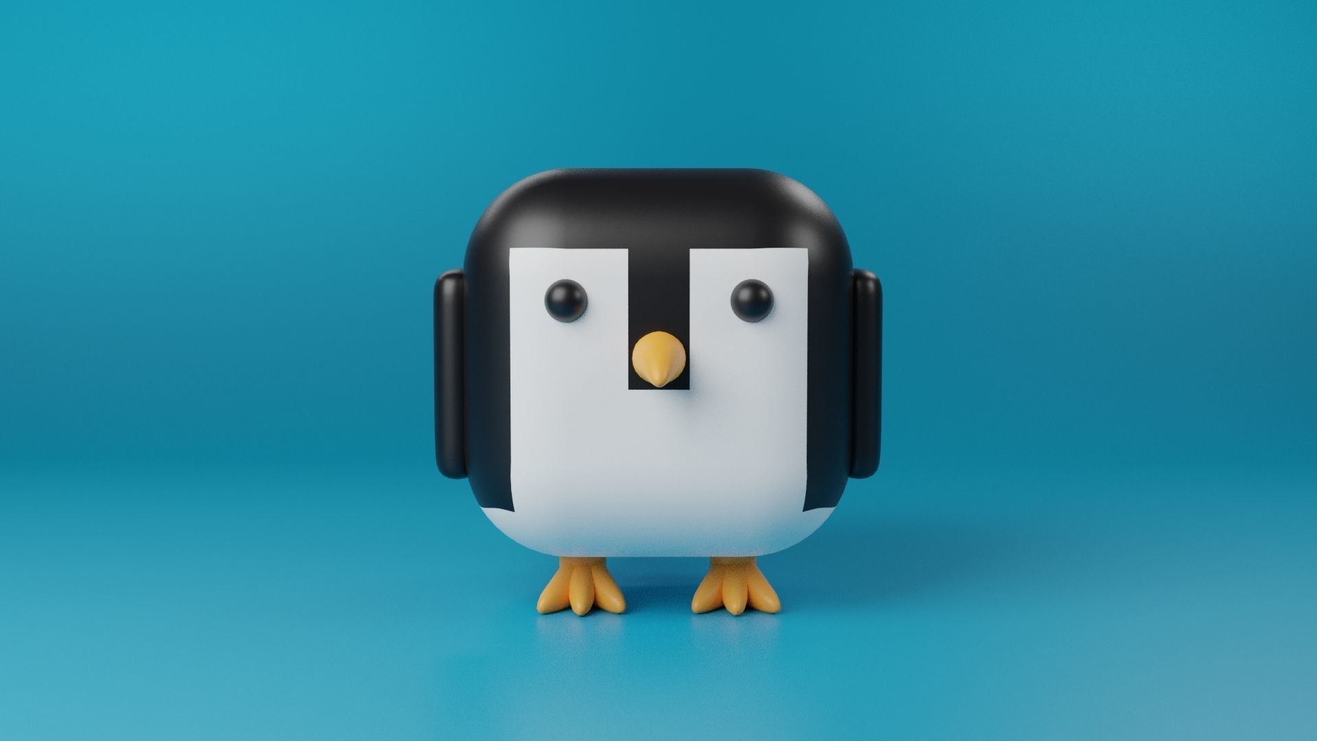 3D model Cute cartoon Penguin 3d cube stylized Character animal Lowpoly ...