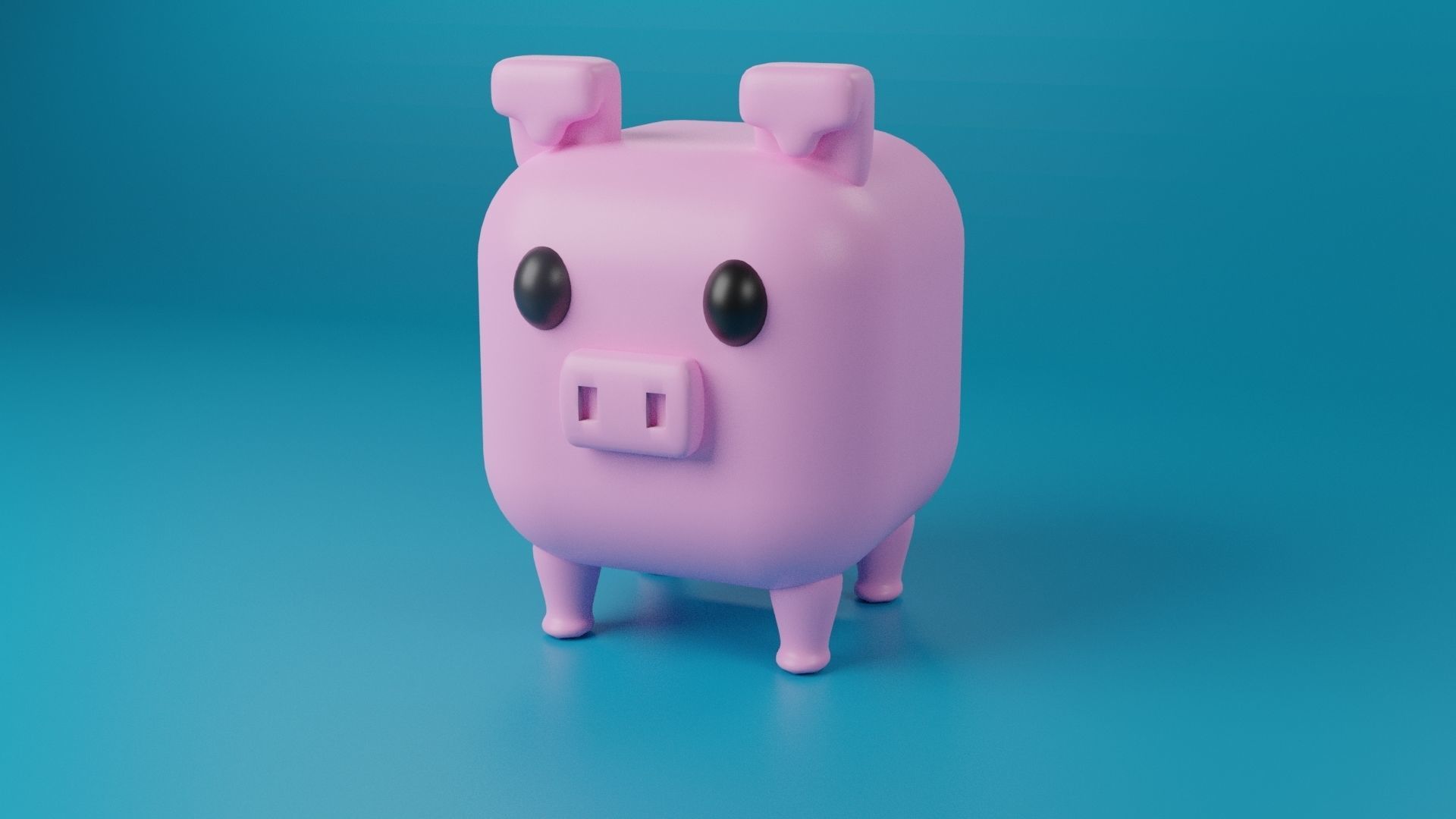 3D model Cute cartoon Pig 3d cube stylized Character animal Lowpoly VR ...