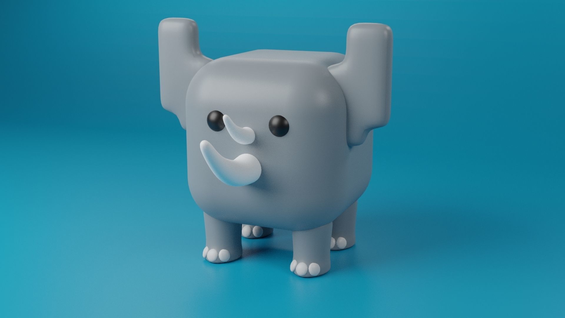 3D model Cute cartoon Rhinoceros 3d cube stylized Character animal VR ...