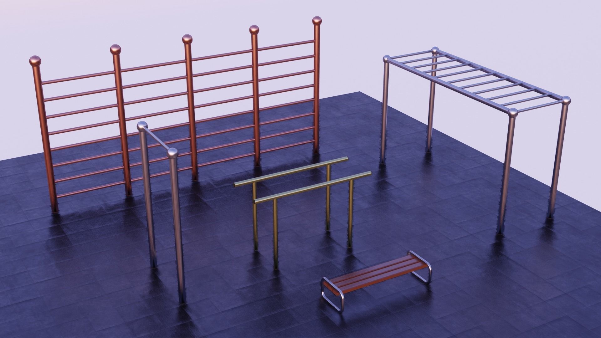 3D model Workout Playground VR / AR / low-poly | CGTrader