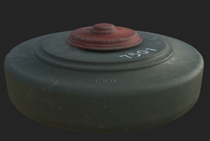 3D model Realistic Military Landmine - Low Poly 3D Model VR / AR / low ...