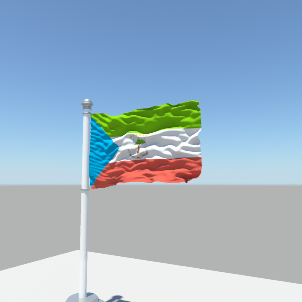 Equatorial Guinea flag 3D model | CGTrader