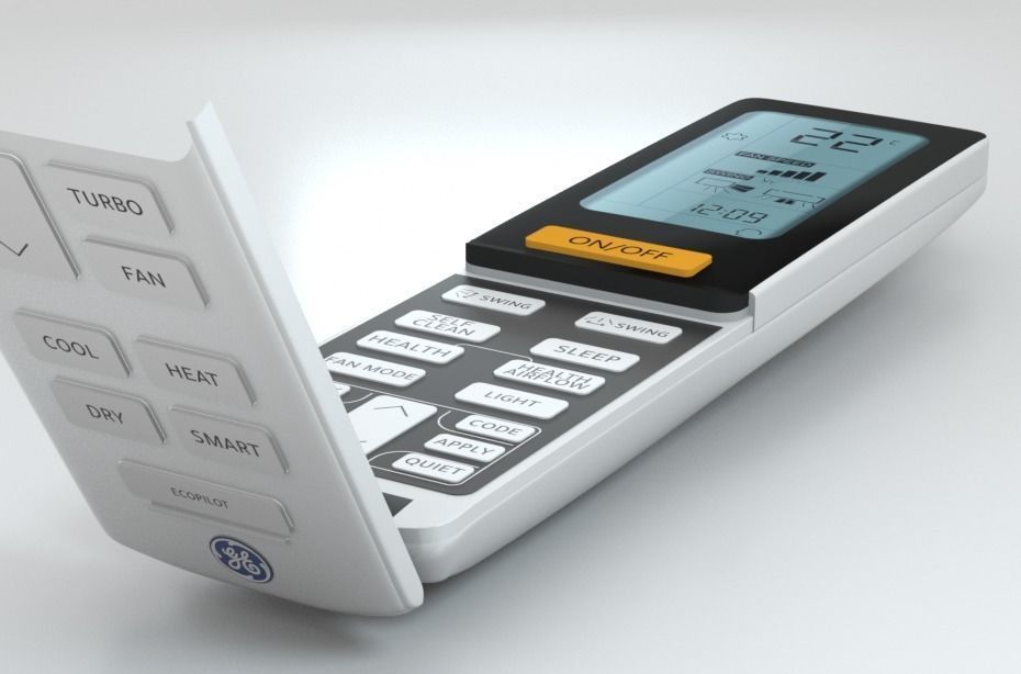 Realistic Air Conditioner Remote 3D model 3D model animated rigged ...