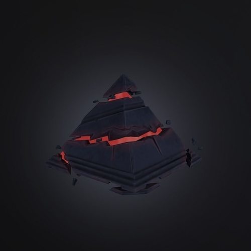 3D model space fantasy low poly piramide HighPoly included VR / AR ...