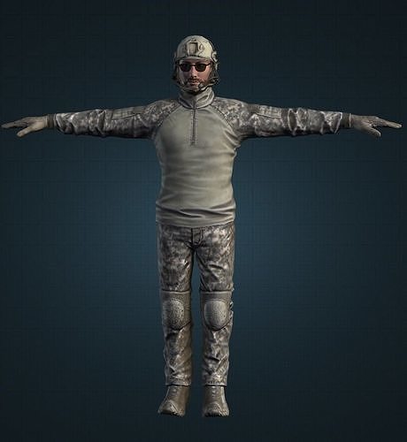 3D model Military Army Soldier 3d Gaming Character VR / AR / low-poly ...