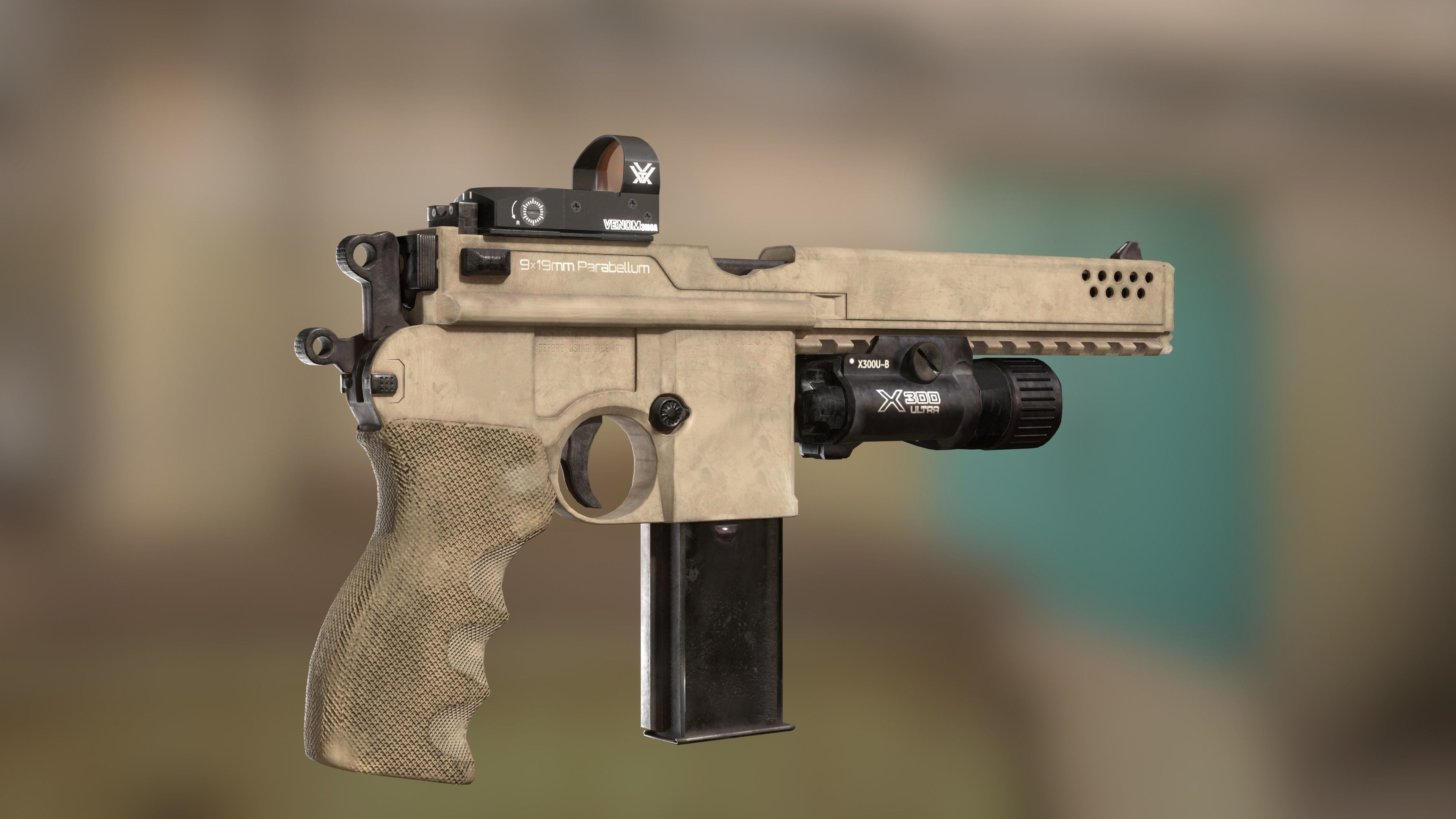 3D model Mauser C96 Sand Tacticool VR / AR / low-poly rigged | CGTrader