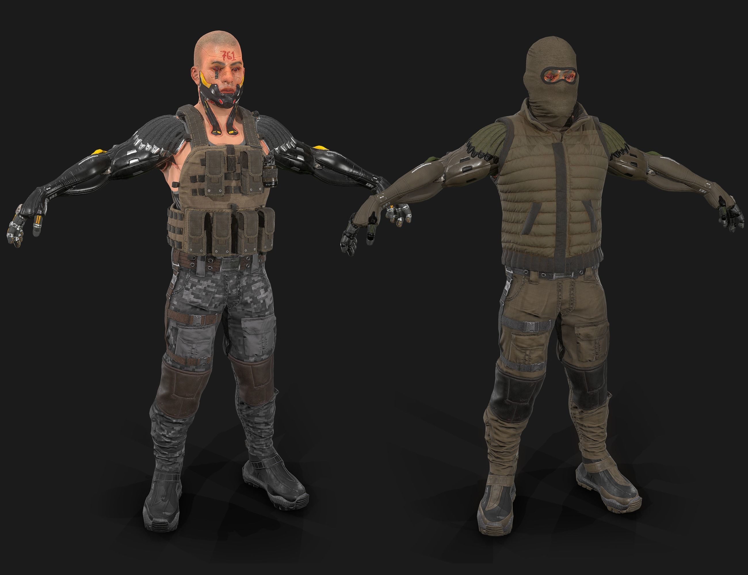 3D model Sci-fi Soldier Riged VR / AR / low-poly rigged | CGTrader