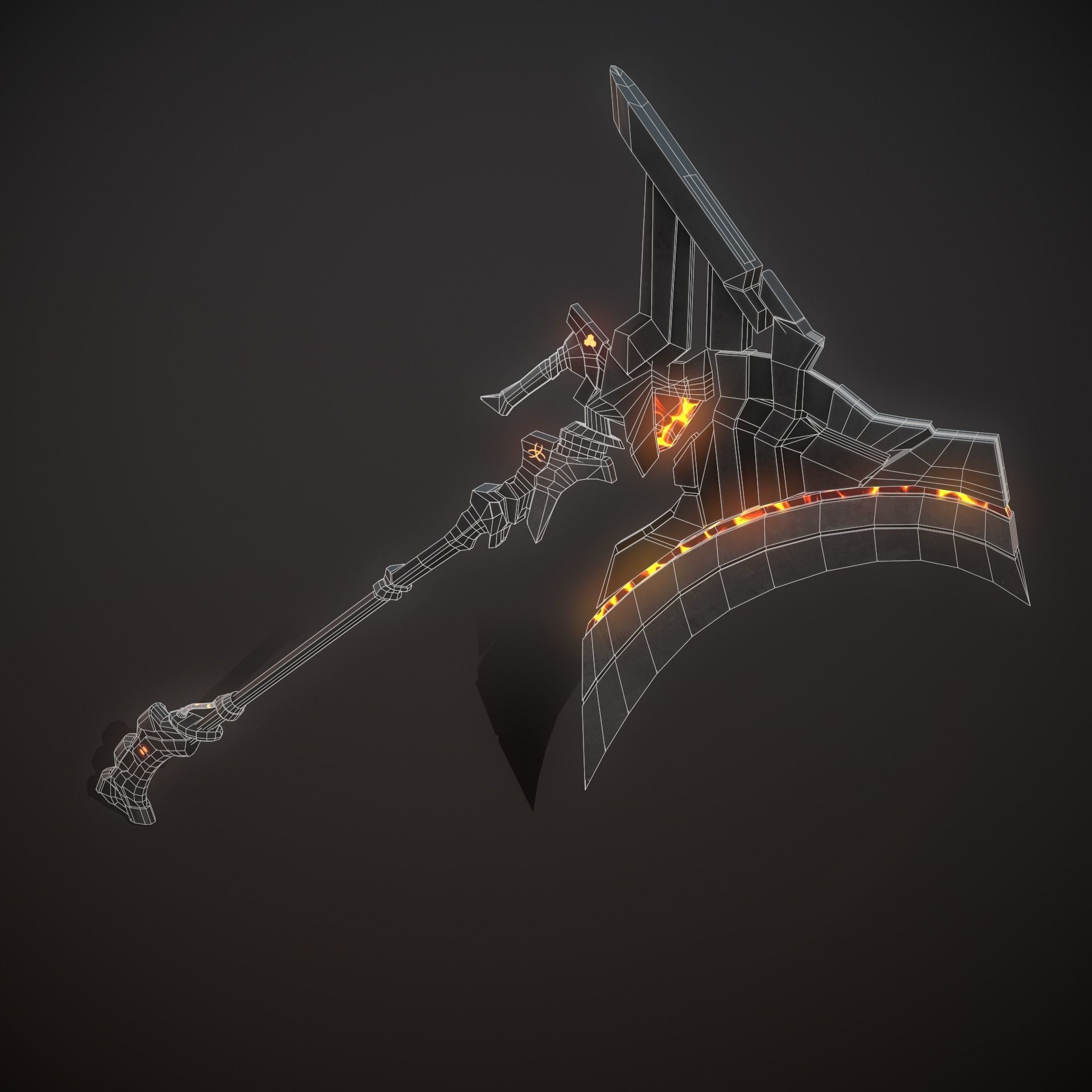 3D model Sci-Fi Battle Axe 3 VR / AR / low-poly | CGTrader