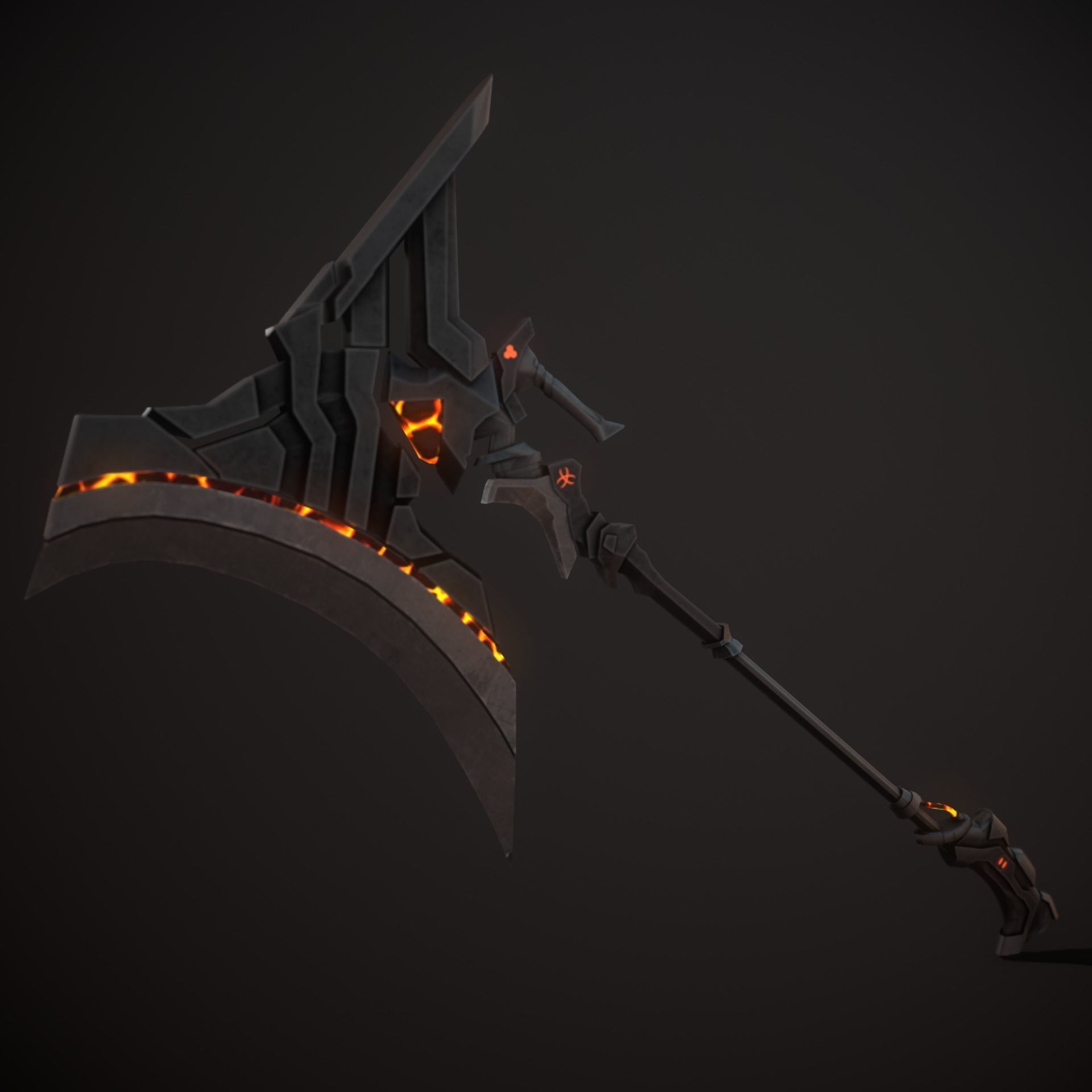 3d Model Sci Fi Battle Axe 3 Vr Ar Low Poly Cgtrader
