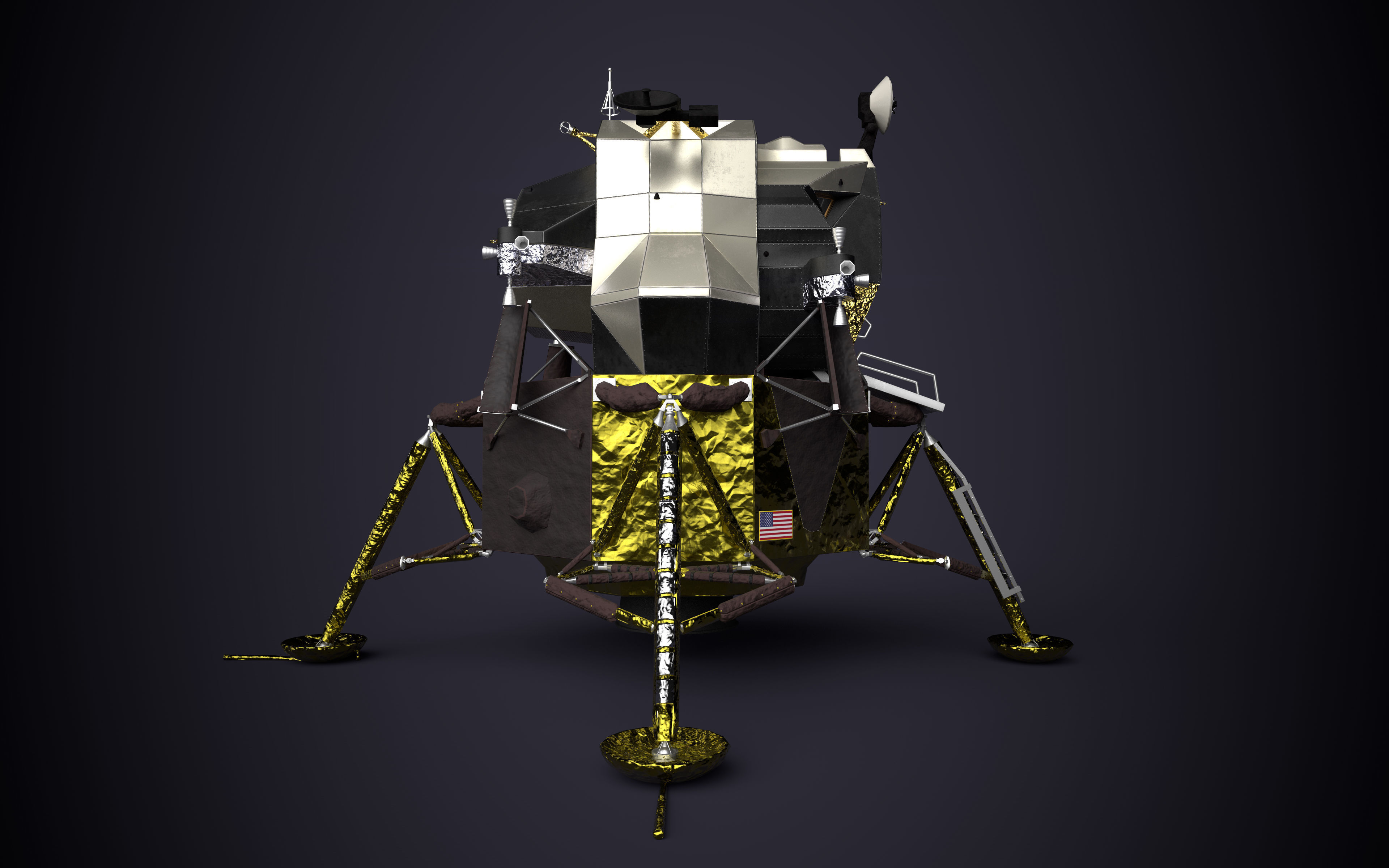 3D model Apollo 11 Lunar Module - PBR Game Ready VR / AR / low-poly | CGTrader