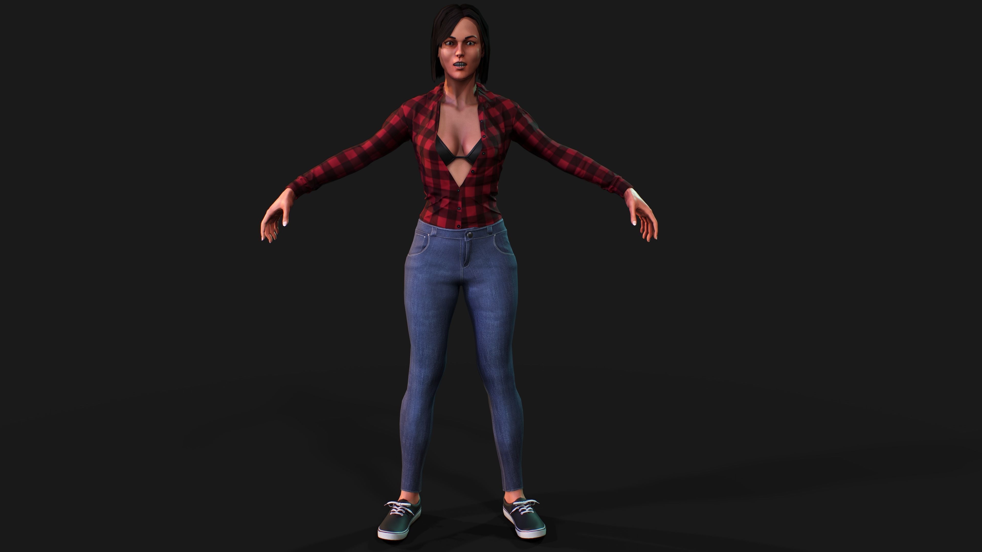 3D model Zombie Female VR / AR / low-poly | CGTrader