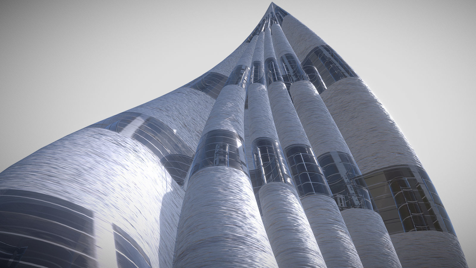 Tube Building Concrete 3D model | CGTrader