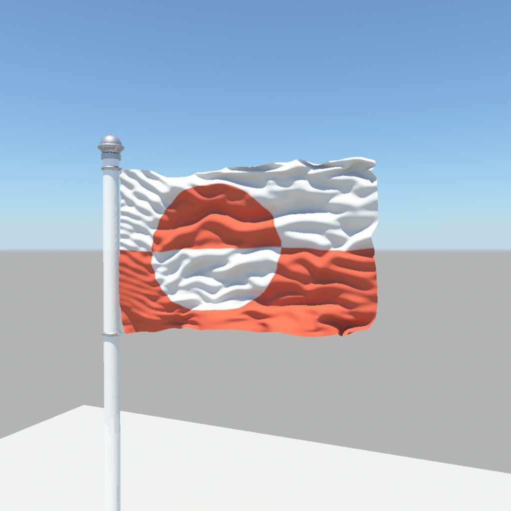 Greenland flag 3D model | CGTrader