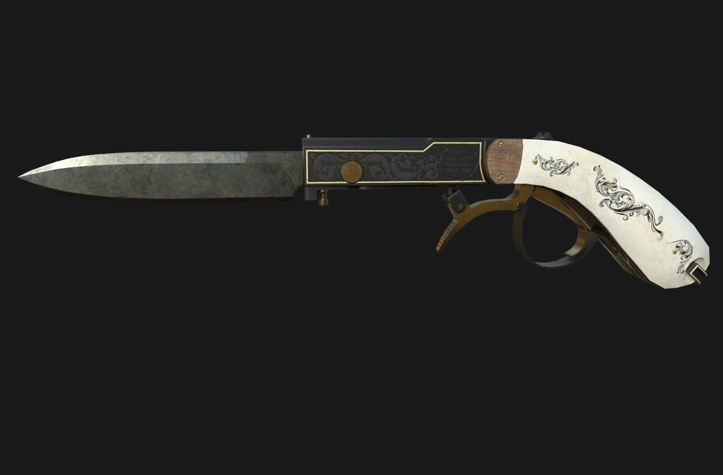3D model Pistol Gun Knife VR / AR / low-poly | CGTrader