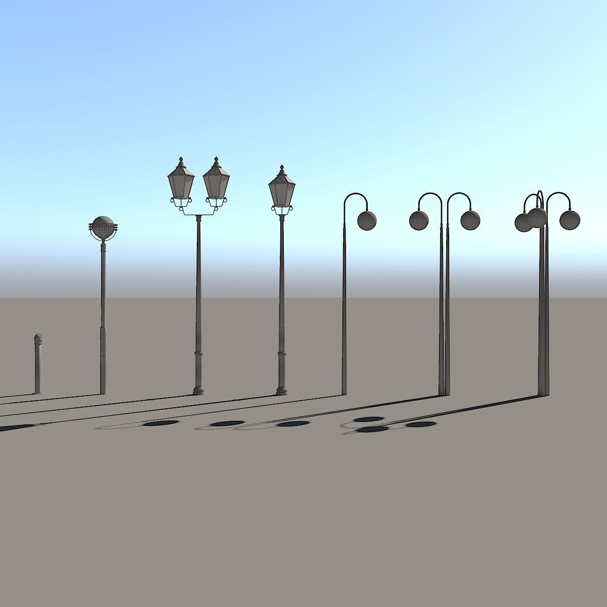 Street lamps model pack 3D model | CGTrader