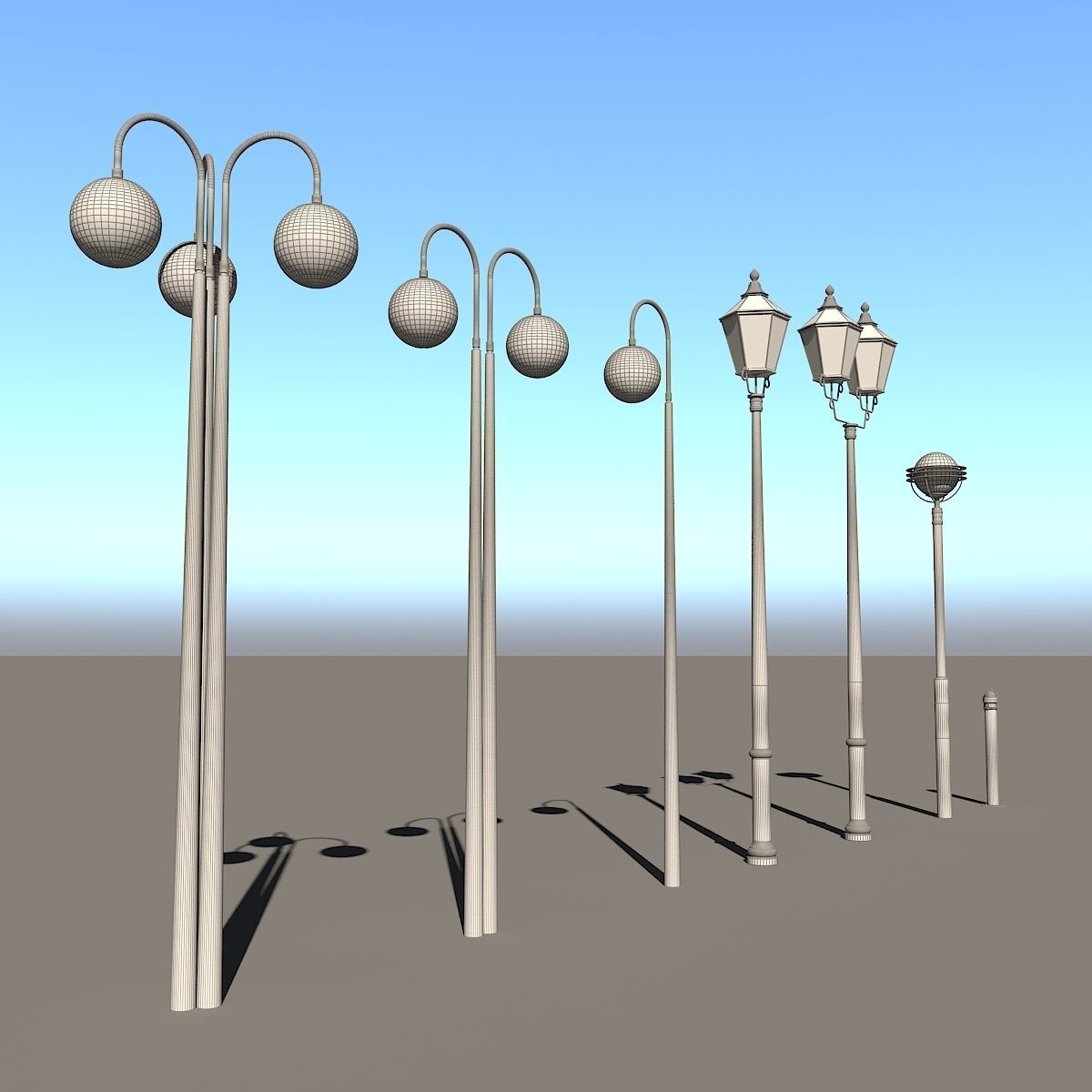 Street lamps model pack 3D model | CGTrader