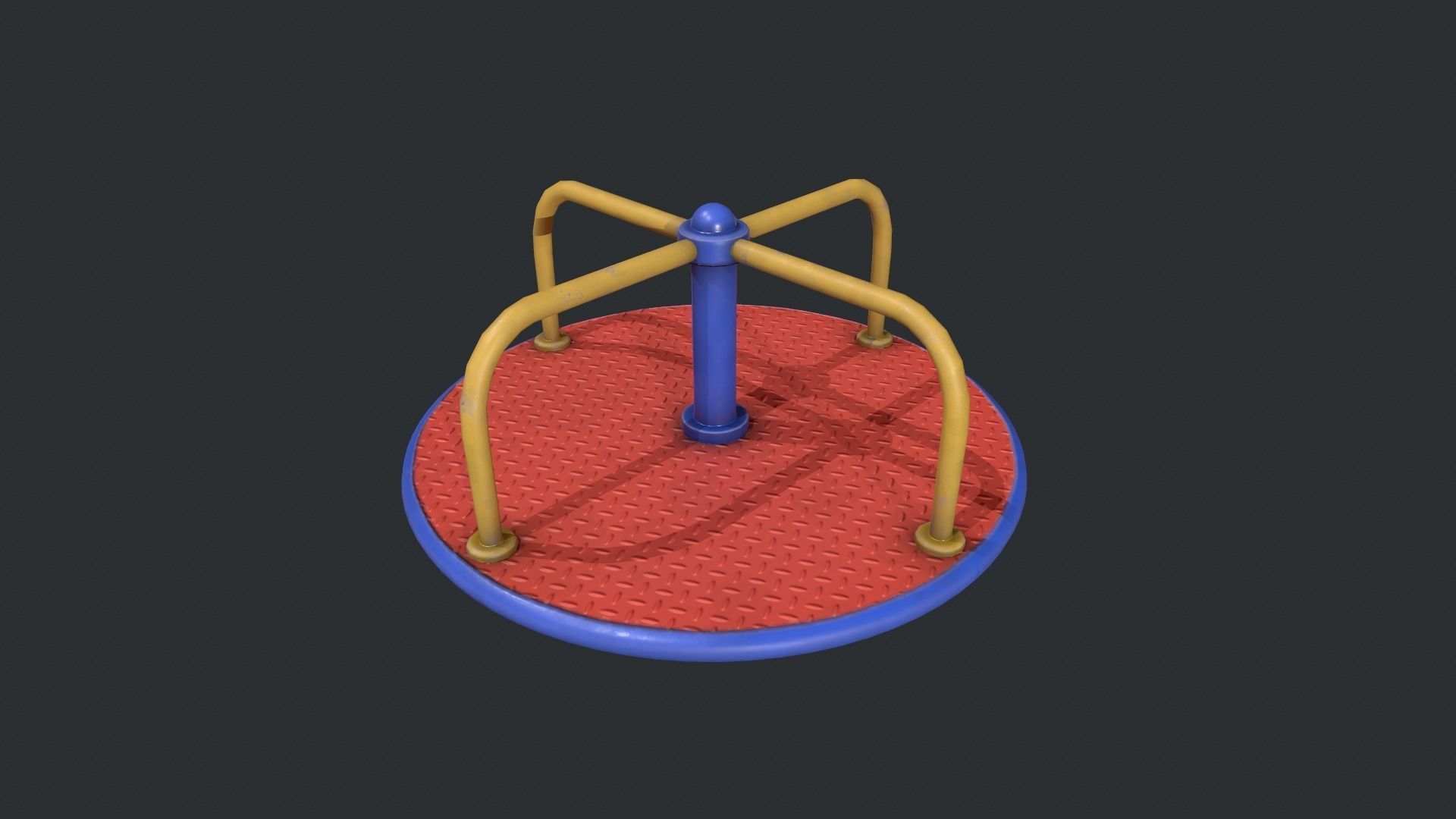 3D model Playground Roundabout - Red VR / AR / low-poly | CGTrader