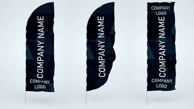 Animated Banner Flags 3D model animated | CGTrader