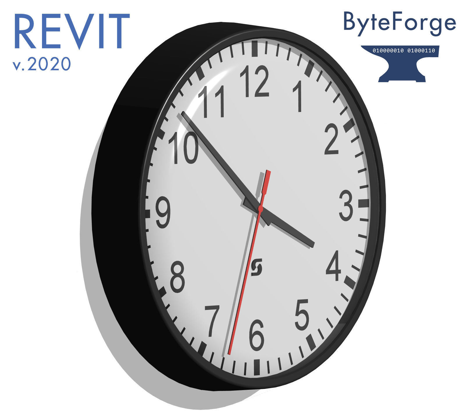 Revit 14-inch analog wall clock 3D model | CGTrader